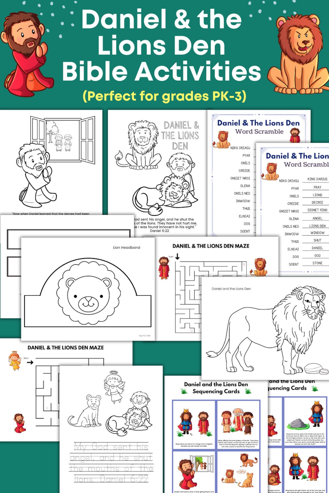 Daniel and the Lions Den Bible Story, Daniel and the Lions Den ...