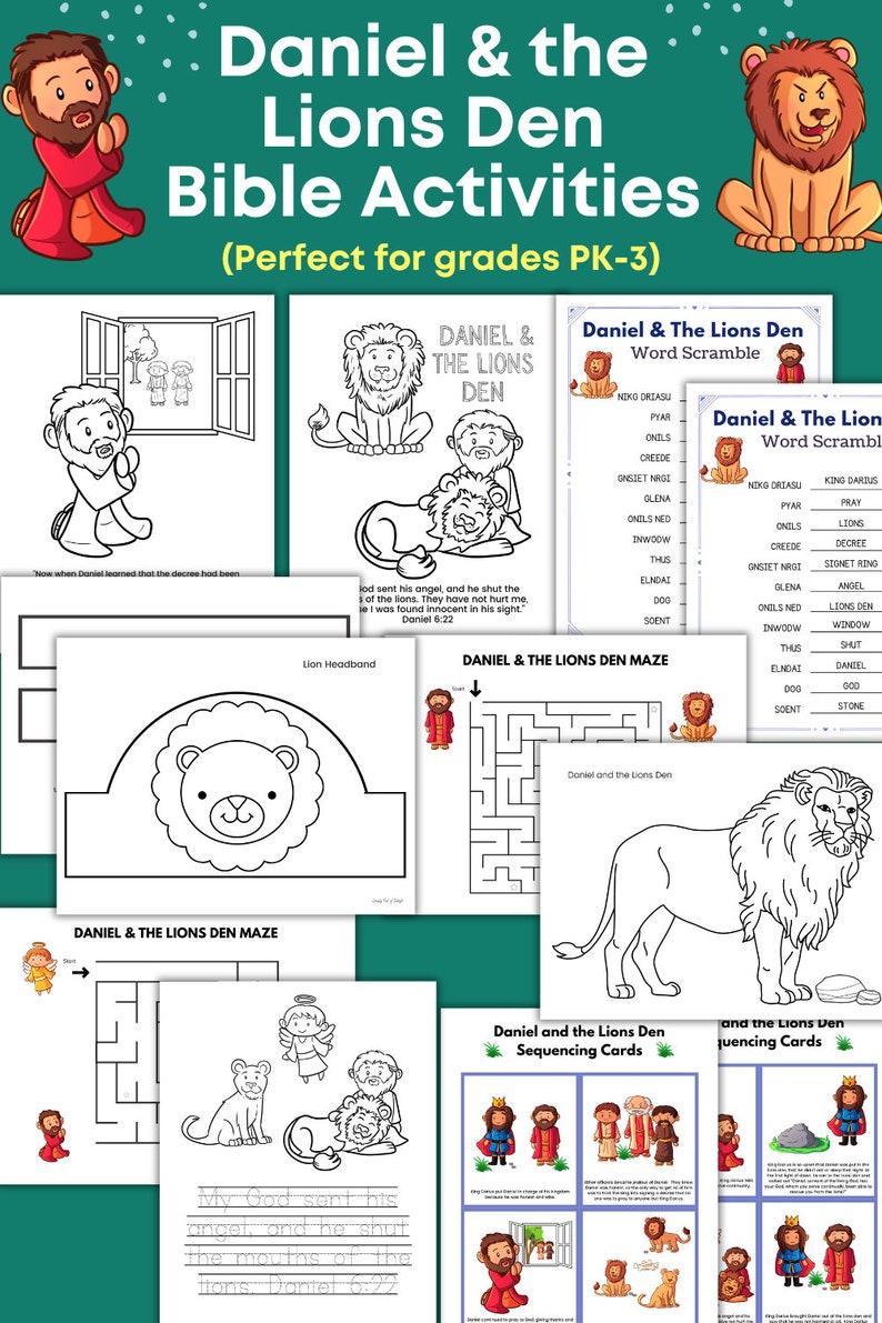 Daniel and the Lions Den Bible Story, Daniel and the Lions Den ...