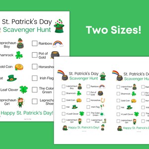 St. Patrick's Day Scavenger Hunt With Picture Cards to Hide, Saint ...