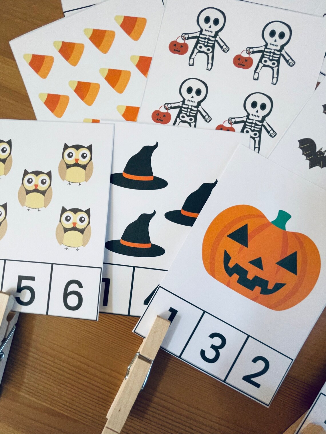 Halloween Count Clip Cards Montessori Math Printable - Etsy