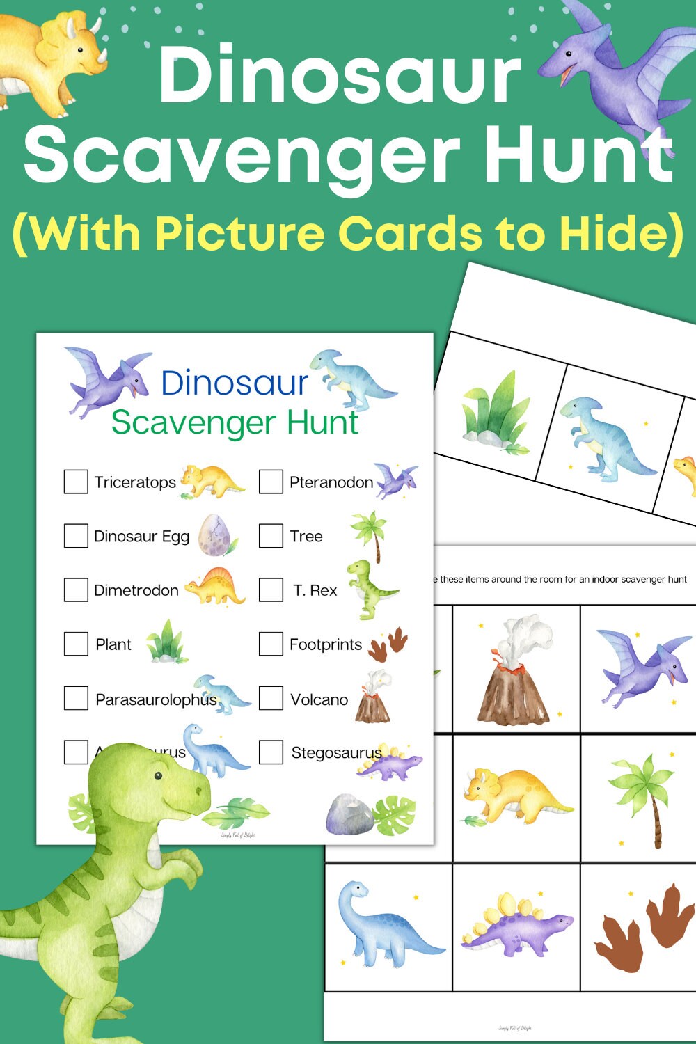 Dinosaur Scavenger Hunt, Dinosaur Treasure Hunt, Printable for Kids ...