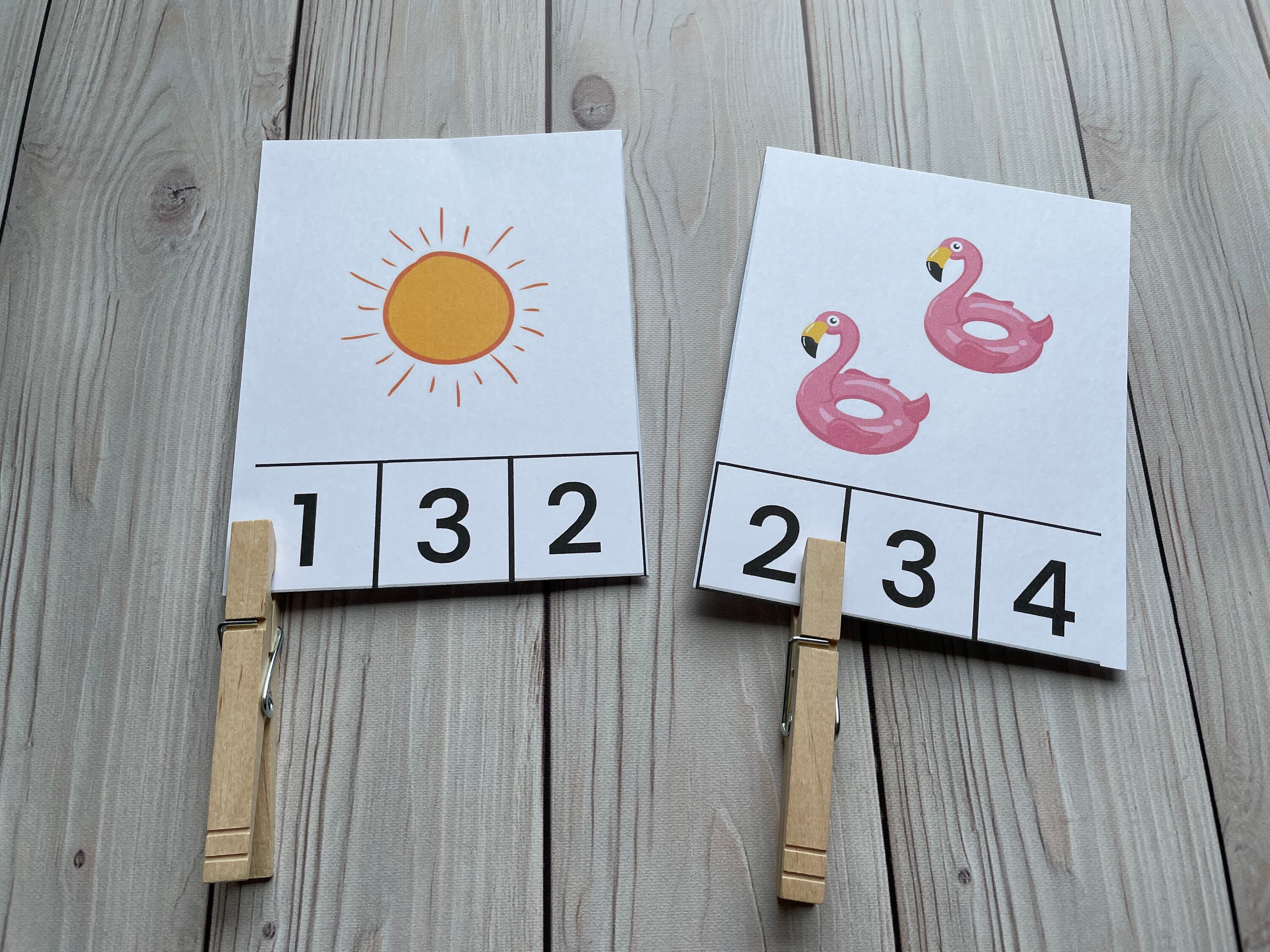 Summer Count Clip Cards, Montessori Math Printable, Homeschooling ...