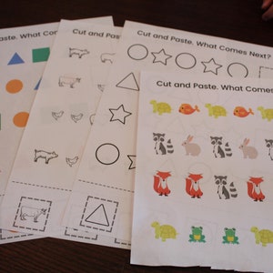 What Comes Next? Pattern Practice, Cut and Paste Activities, Preschool ...