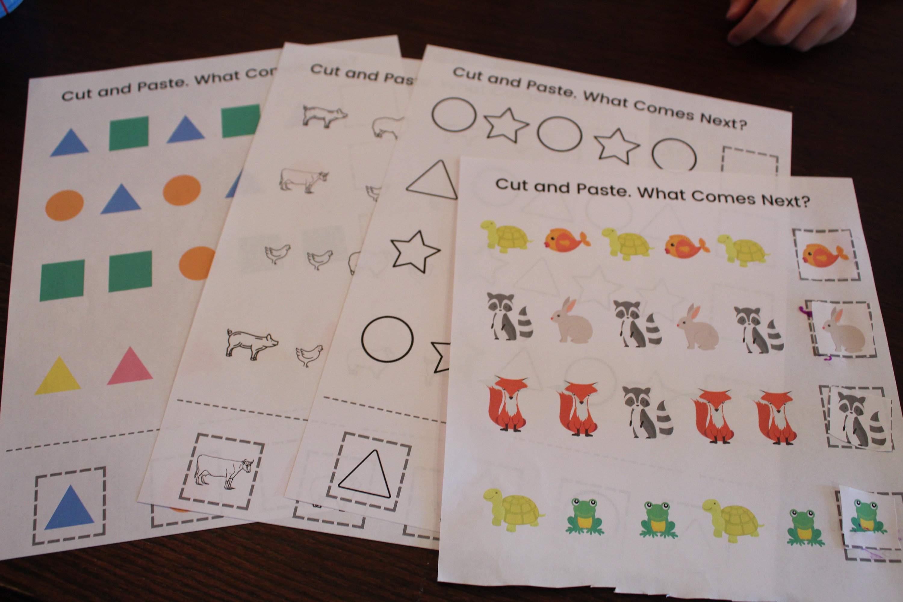 What Comes Next Pattern Practice Cut and Paste Activities - Etsy