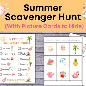 Summer Scavenger Hunt, Summer Treasure Hunt, Printable for Kids ...
