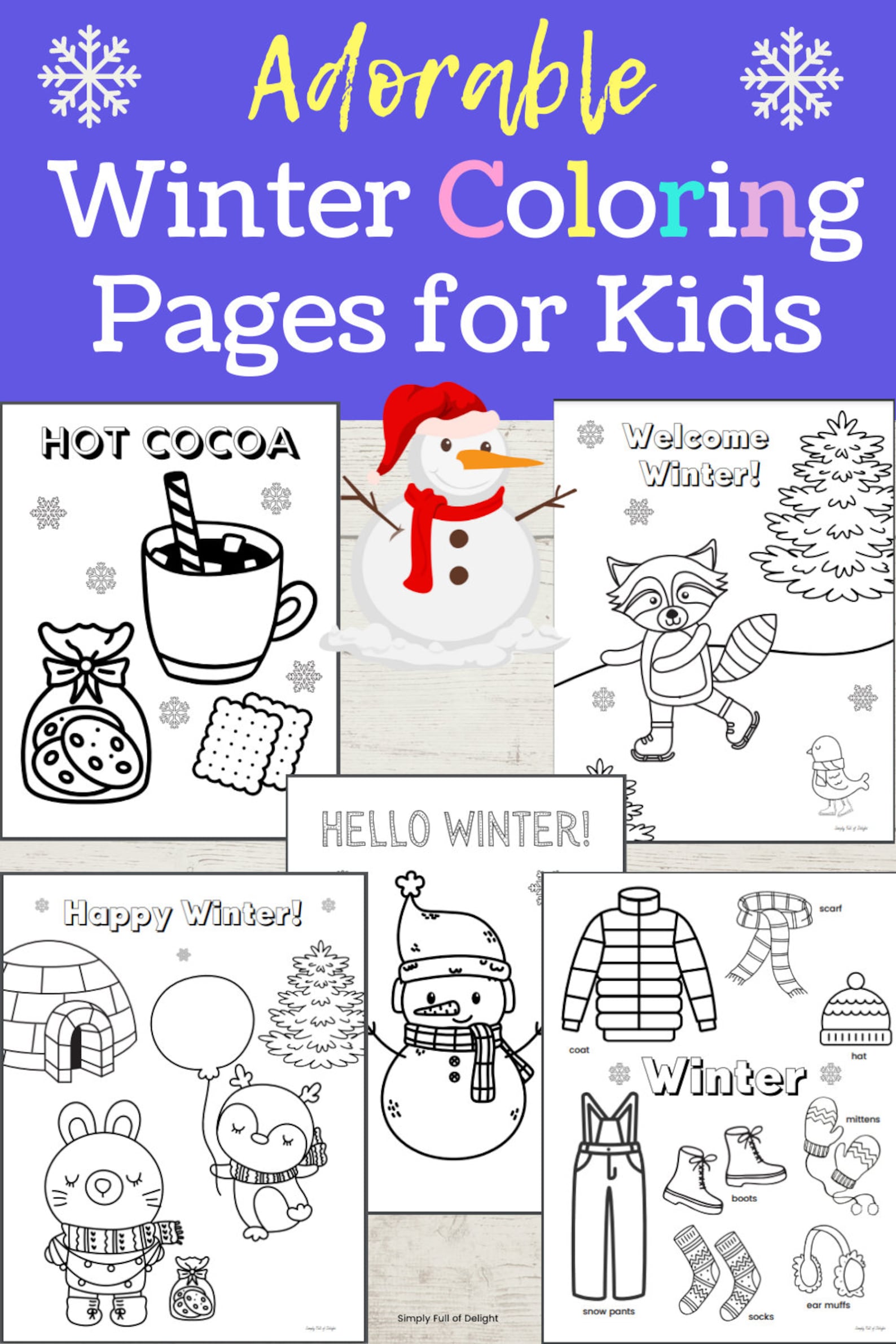 Winter Coloring Pages for Kids, Winter Coloring Sheets, Winter Coloring ...