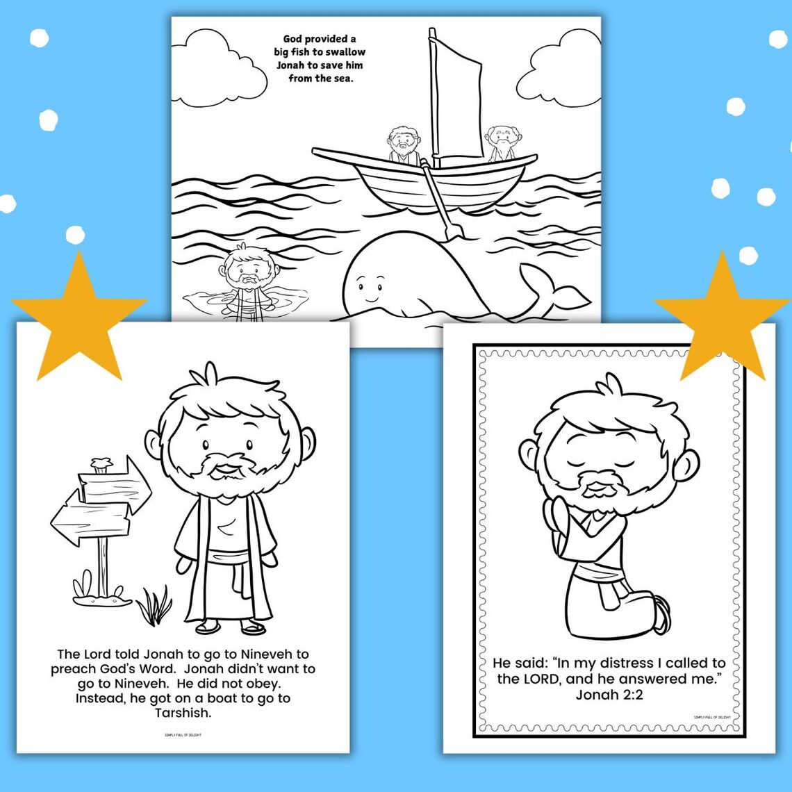 Jonah and the Big Fish Bible Story, Jonah Activities and Games, Jonah ...