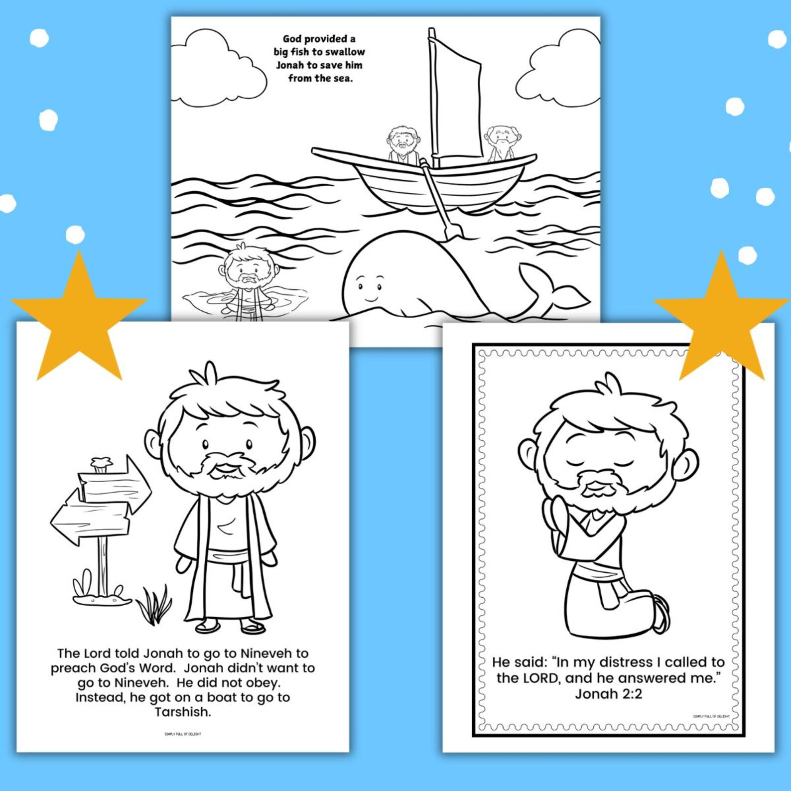 Jonah and the Big Fish Bible Story, Jonah Activities and Games, Jonah ...