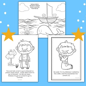 Jonah and the Big Fish Bible Story, Jonah Activities and Games, Jonah ...