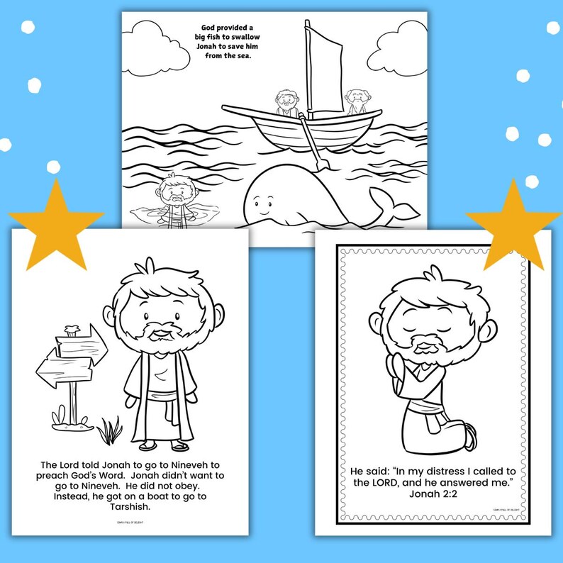 Jonah and the Big Fish Bible Story, Jonah Activities and Games, Jonah ...