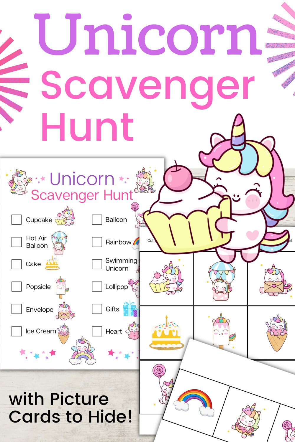 Unicorn Scavenger Hunt, Unicorn Treasure Hunt, Printable for Kids ...