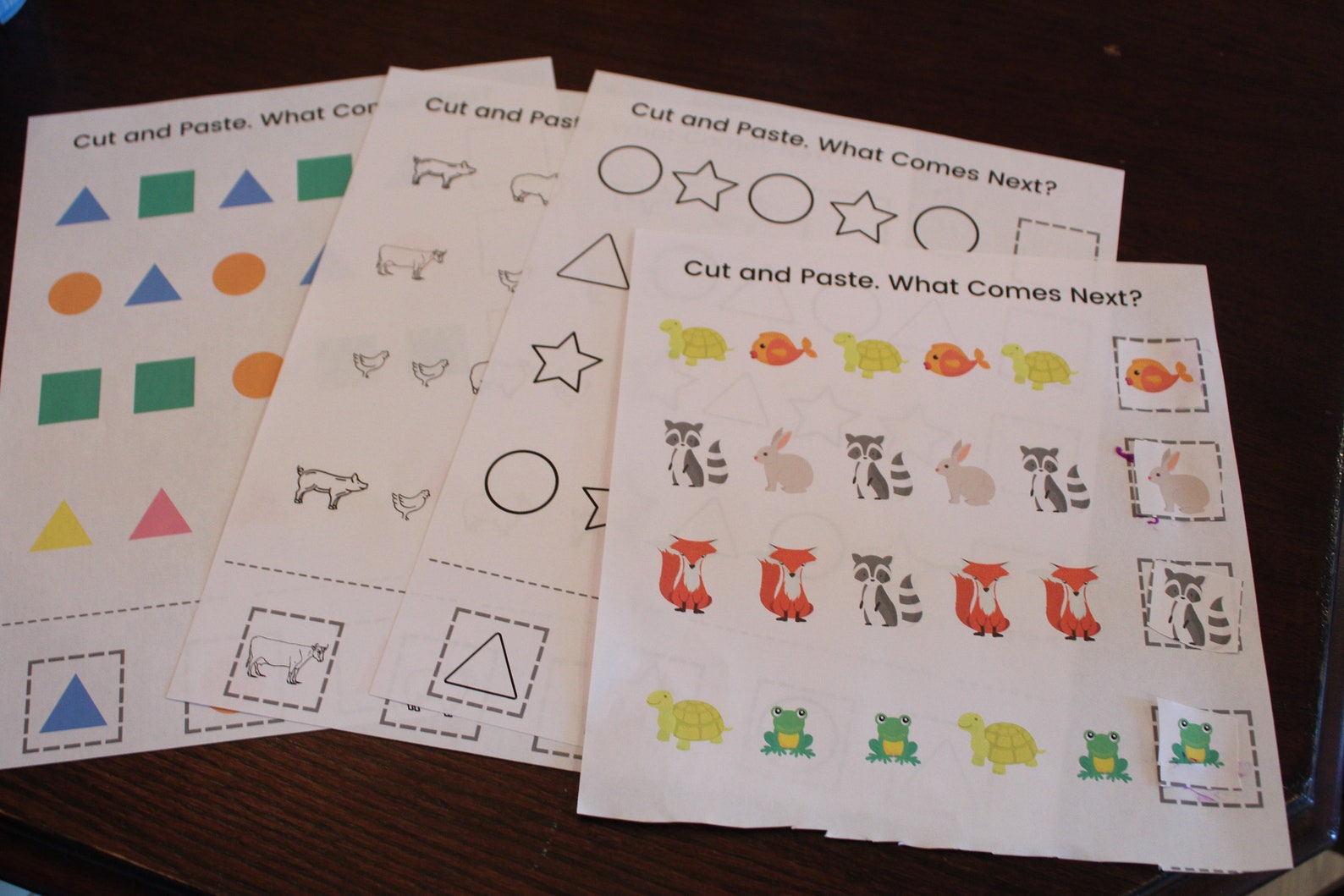 What Comes Next? Pattern Practice, Cut and Paste Activities, Preschool ...