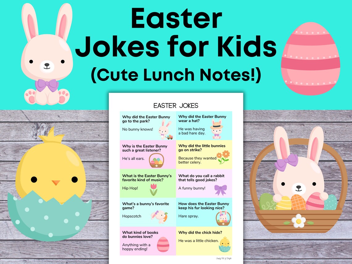 Easter Jokes for Kids, Easter Lunch Box Notes for Kids, Easter Lunchbox ...
