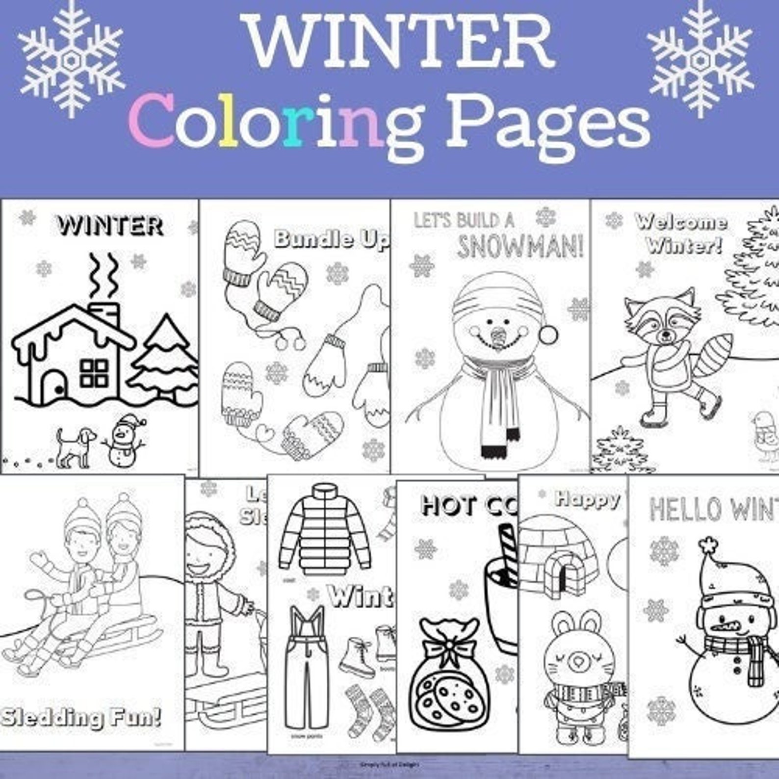 Winter Coloring Pages for Kids, Winter Coloring Sheets, Winter Coloring ...