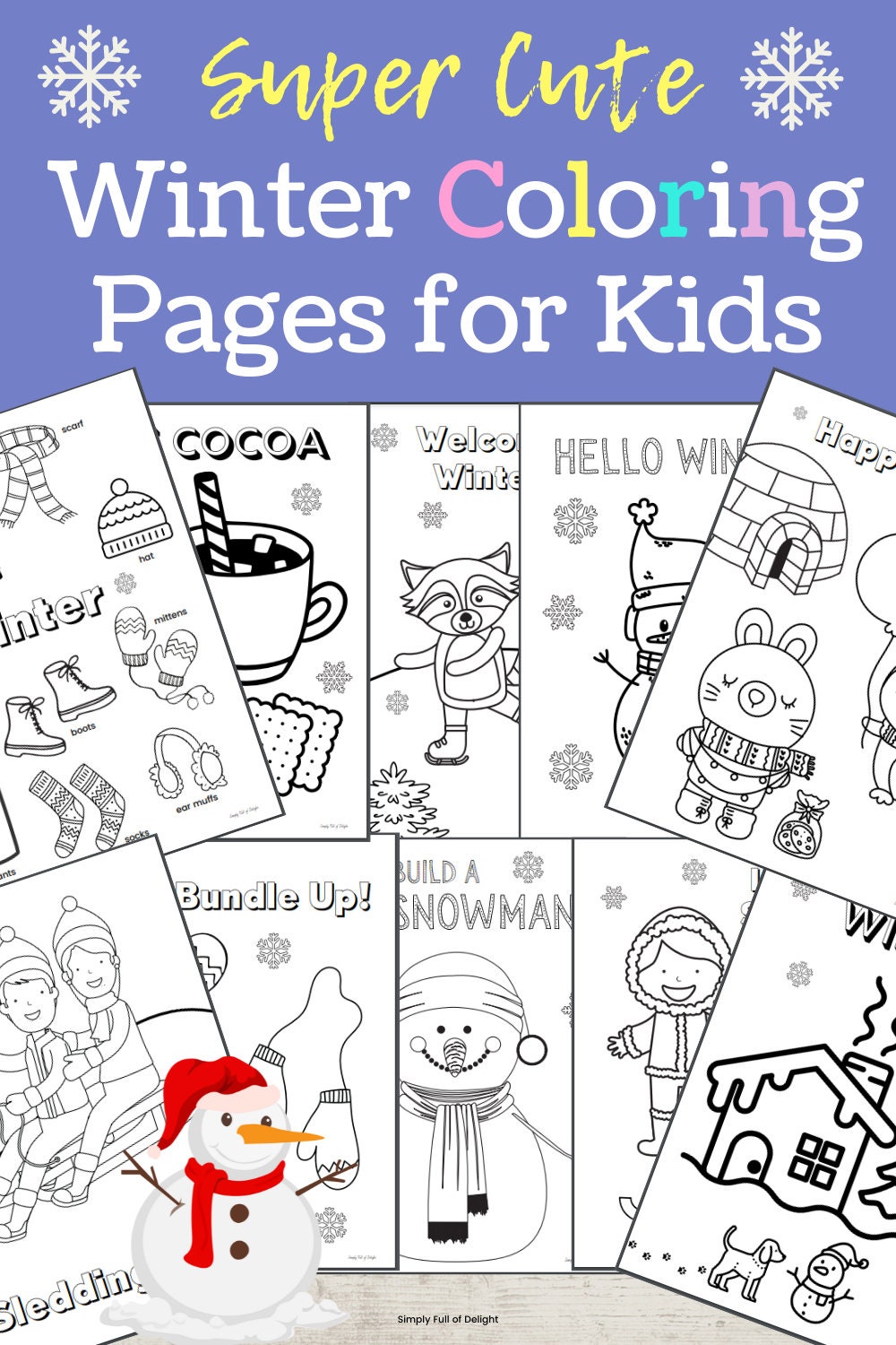 Winter Coloring Pages for Kids, Winter Coloring Sheets, Winter Coloring ...