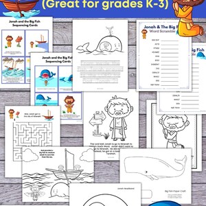 Jonah and the Big Fish Bible Story, Jonah Activities and Games, Jonah ...