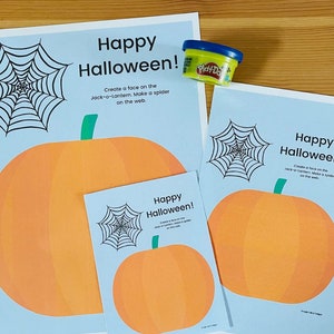 Printable Mini Halloween Playdough Mats, Halloween Printable for Kids ...