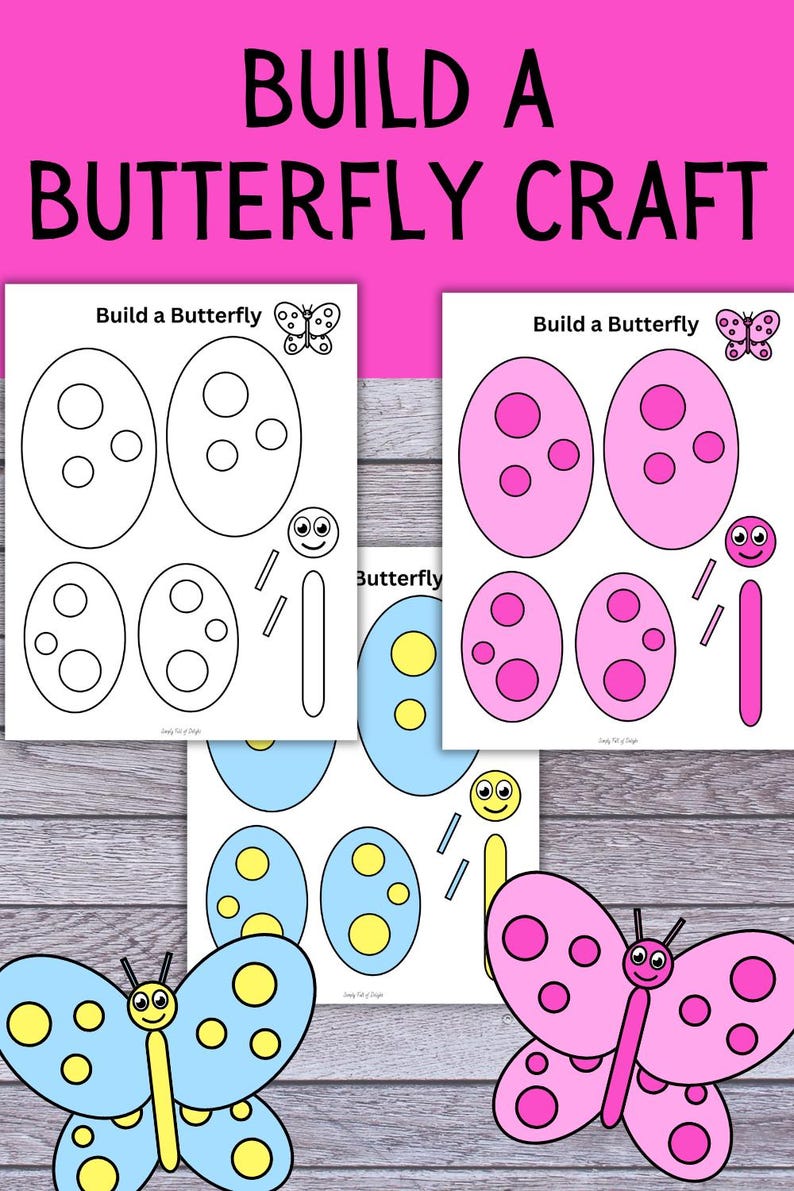 Build a Butterfly Craft Printable, Paper Butterfly Craft Printable ...