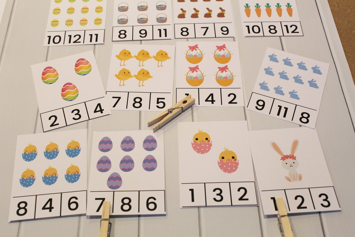 Easter Count Clip Cards, Montessori Math Printable, Homeschooling ...