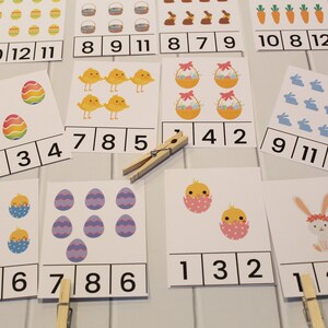 Easter Count Clip Cards, Montessori Math Printable, Homeschooling ...