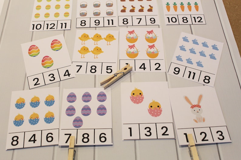 Easter Count Clip Cards, Montessori Math Printable, Homeschooling ...