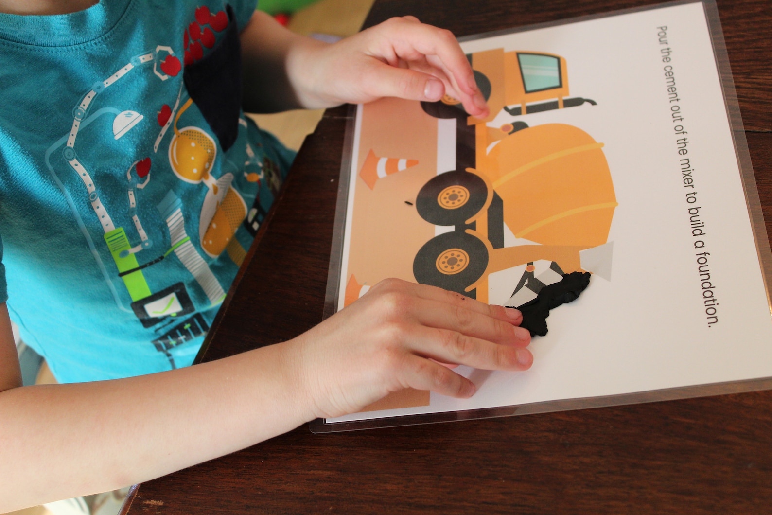 5 Printable Play Doh Mats, Construction Play Dough Mats, Dump Truck ...