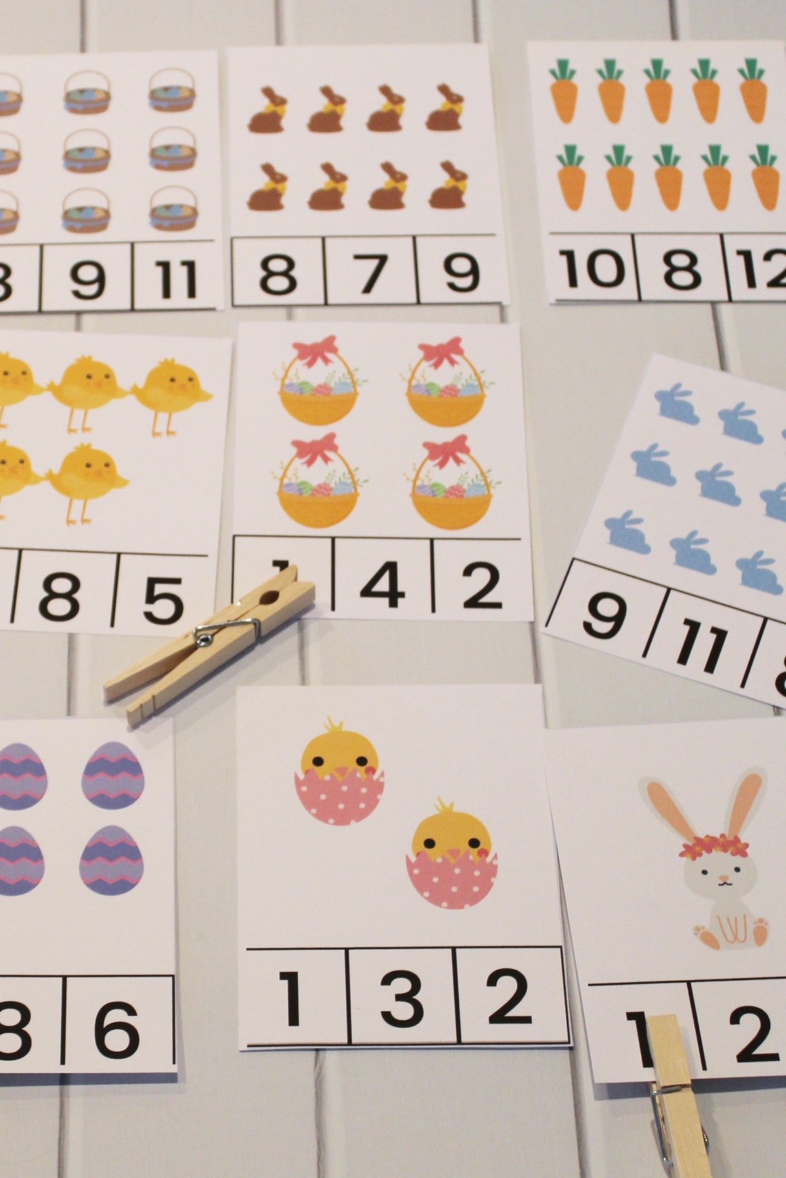 Easter Count Clip Cards, Montessori Math Printable, Homeschooling ...