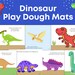 7 Dinosaur Play Dough Mats, Printable Dinosaurs Play Dough Mat, Dino ...
