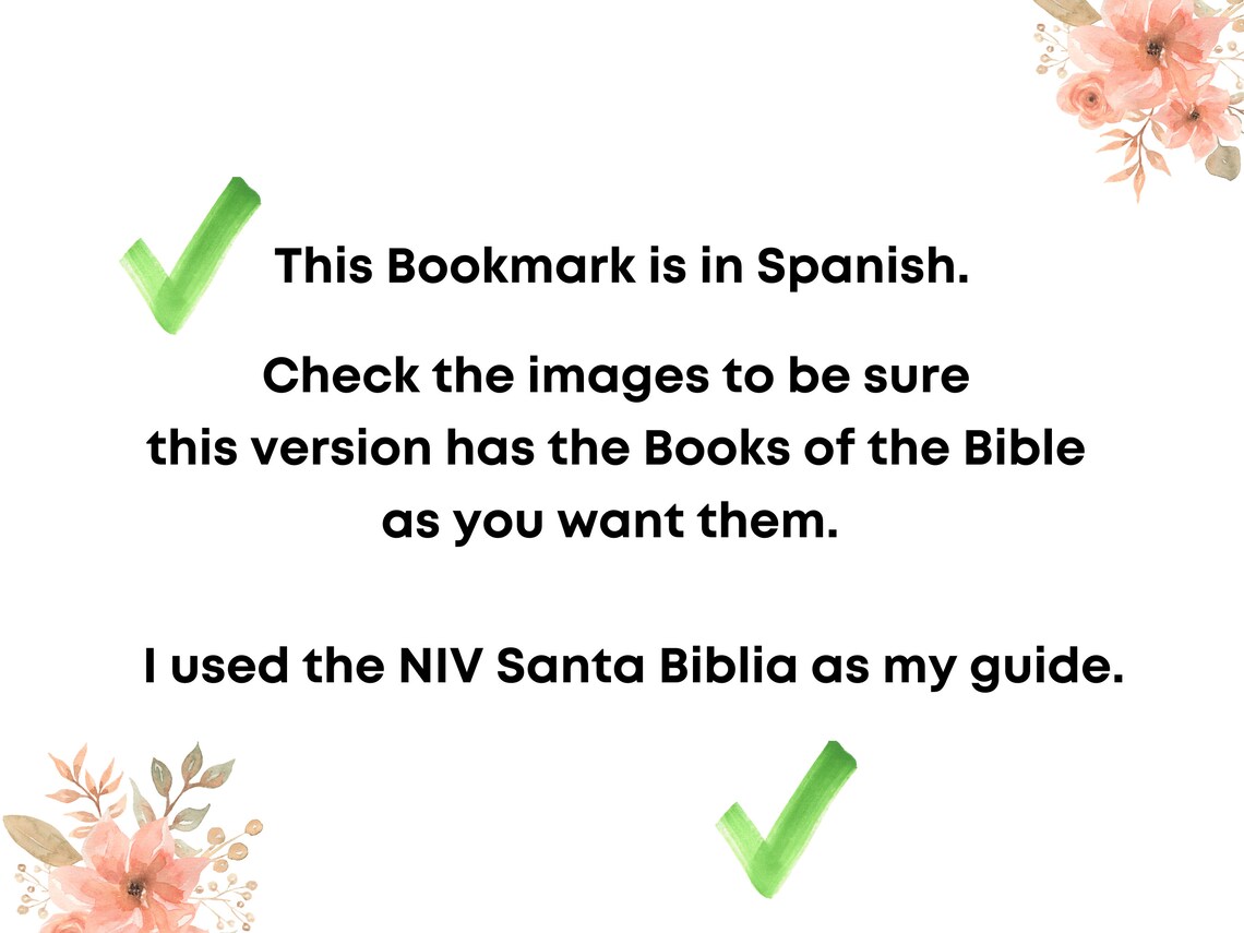 Spanish Books of the Bible Bookmark Printable, Spanish Christian ...