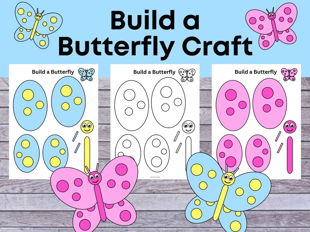 Build a Butterfly Craft Printable, Paper Butterfly Craft Printable ...