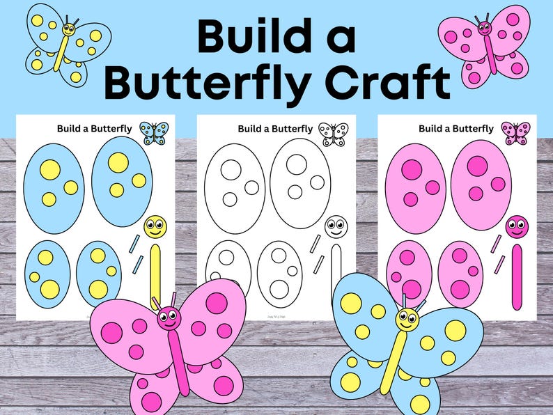 Build a Butterfly Craft Printable, Paper Butterfly Craft Printable ...