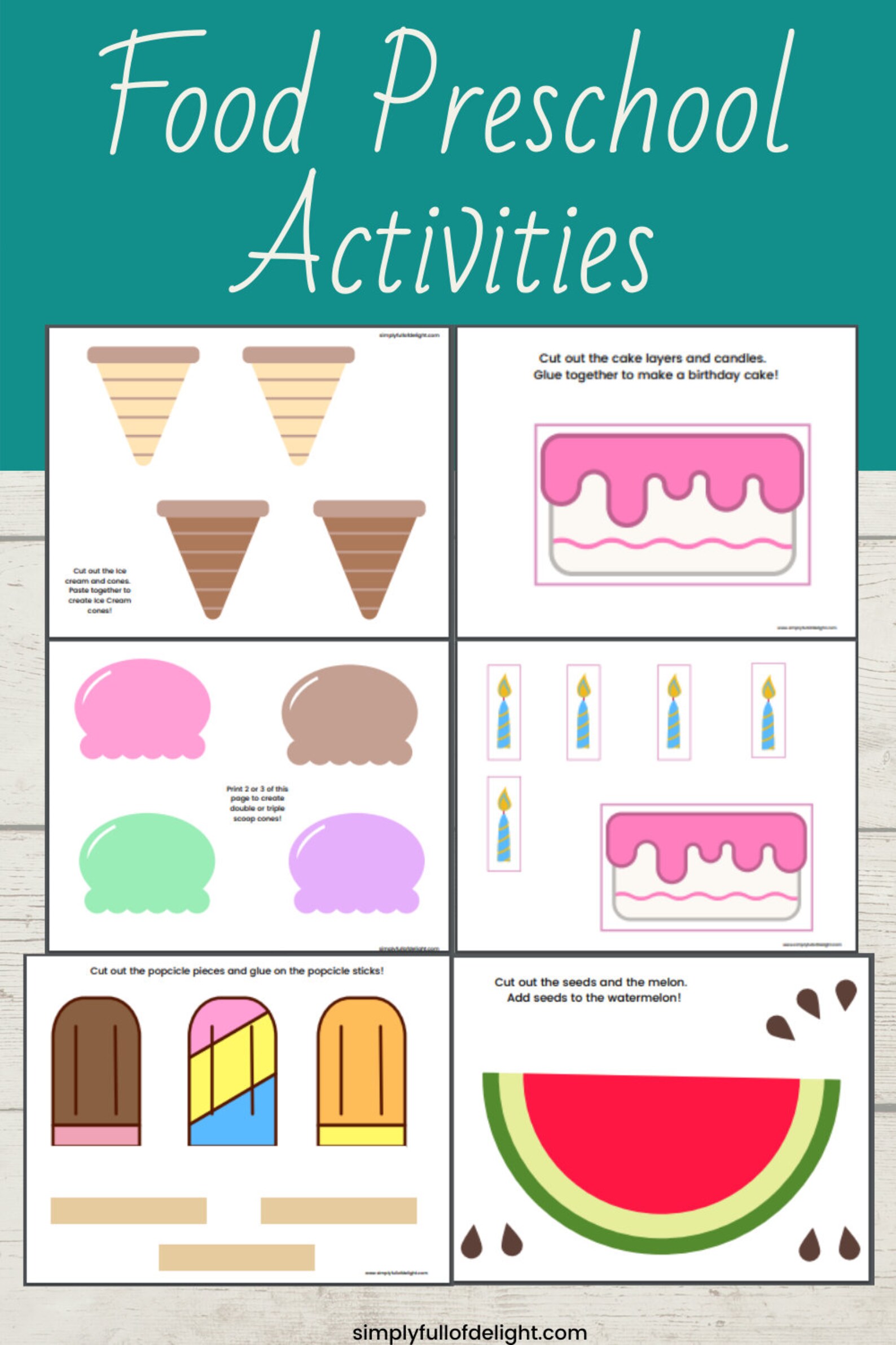 3 Year Old Learning Activities Food Preschool Printable Etsy