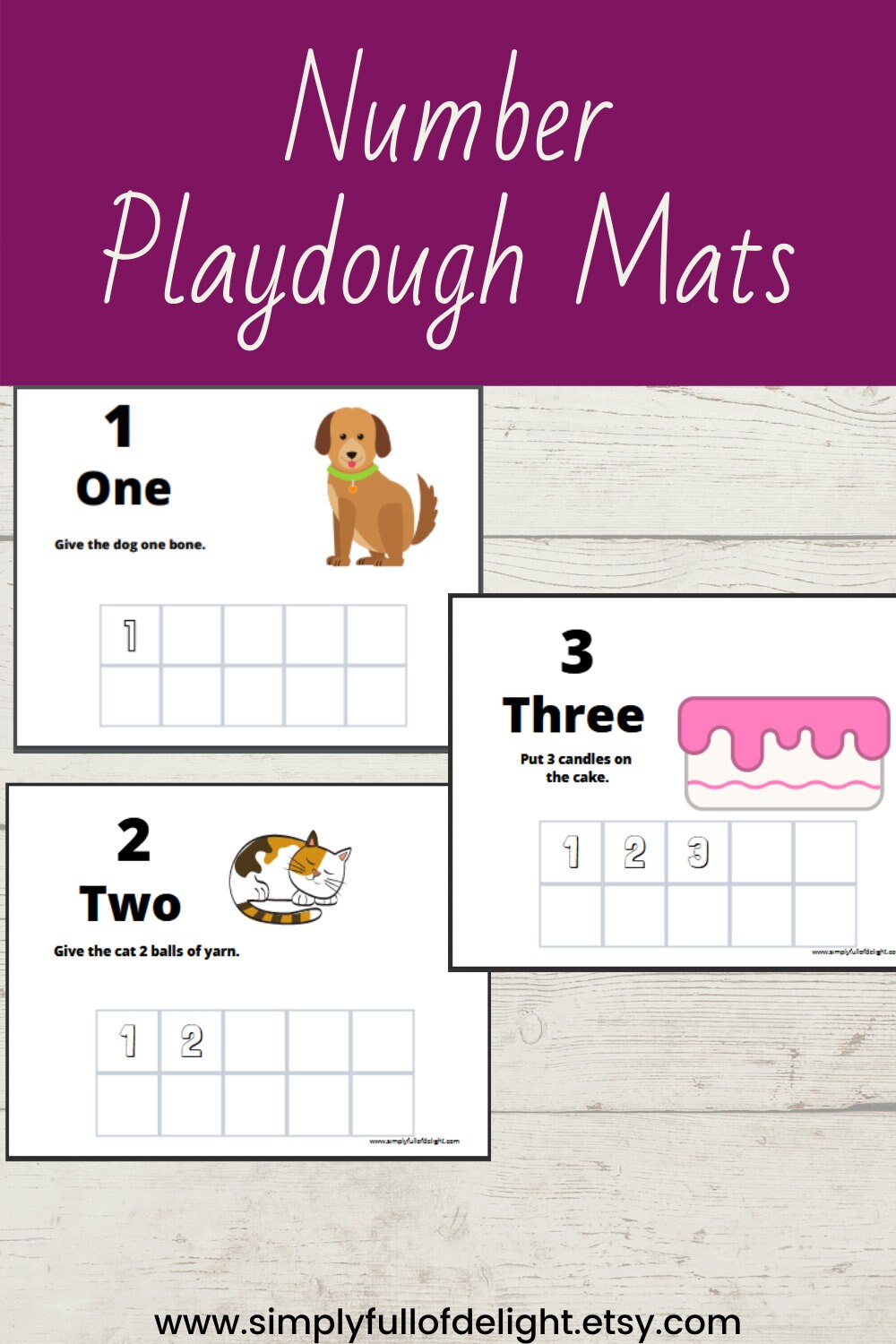 Number Playdough Mats, Printable Playdoh Mats, 1-5 Number Play Dough ...