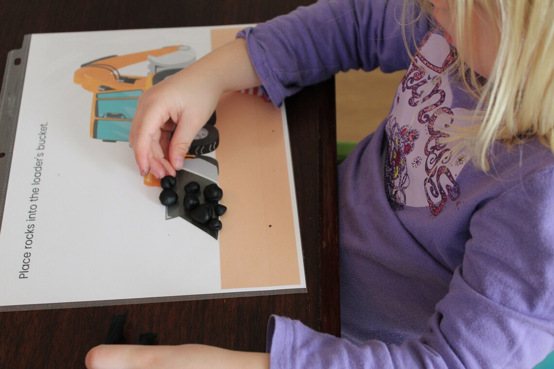 5 Printable Play Doh Mats, Construction Play Dough Mats, Dump Truck ...