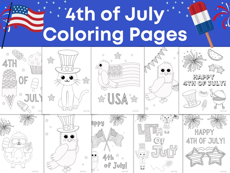 4th of July Coloring Pages for Kids, July 4 Coloring Sheets ...
