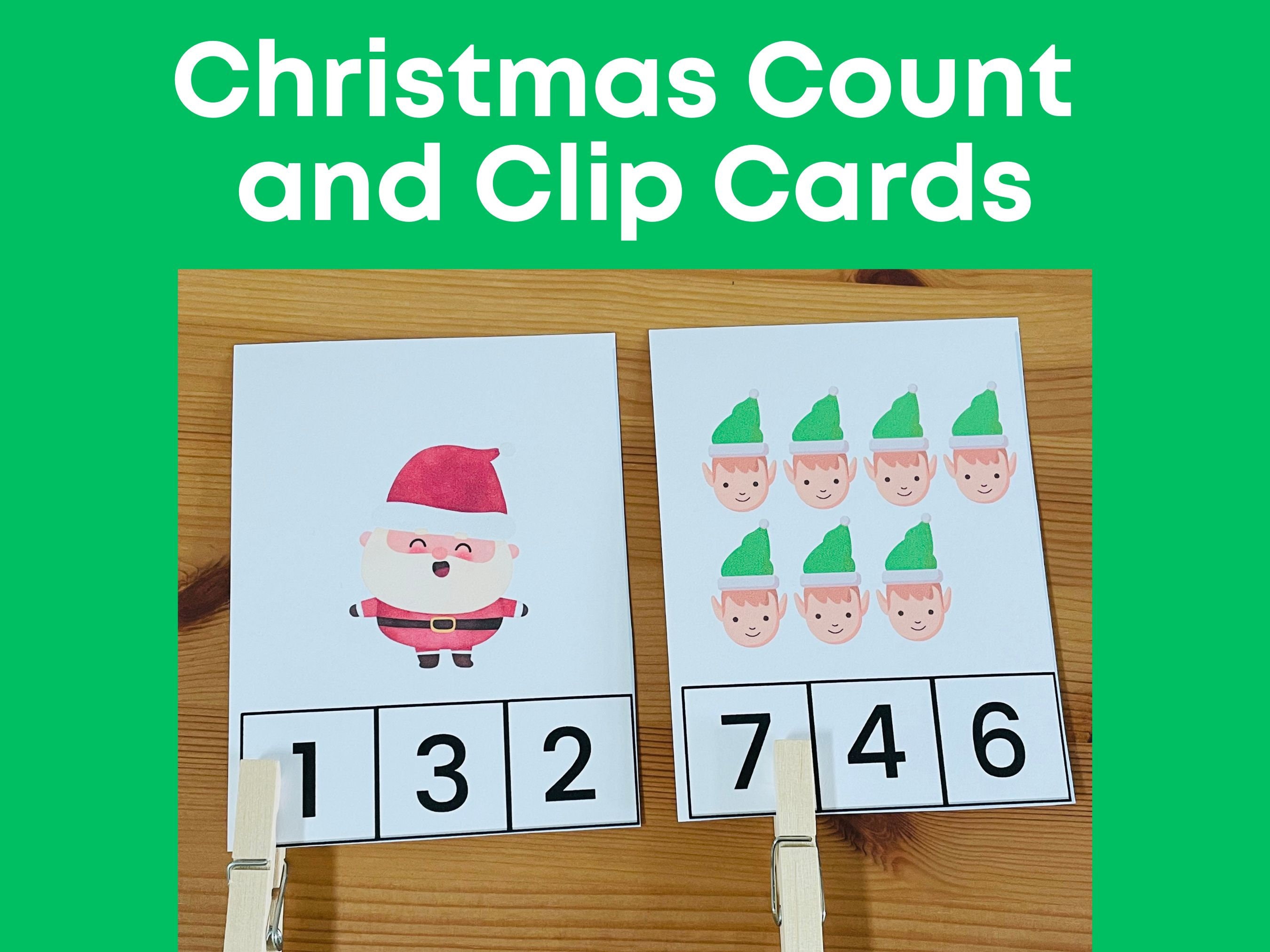 Christmas Count Clip Cards, Montessori Math Printable, Homeschooling ...