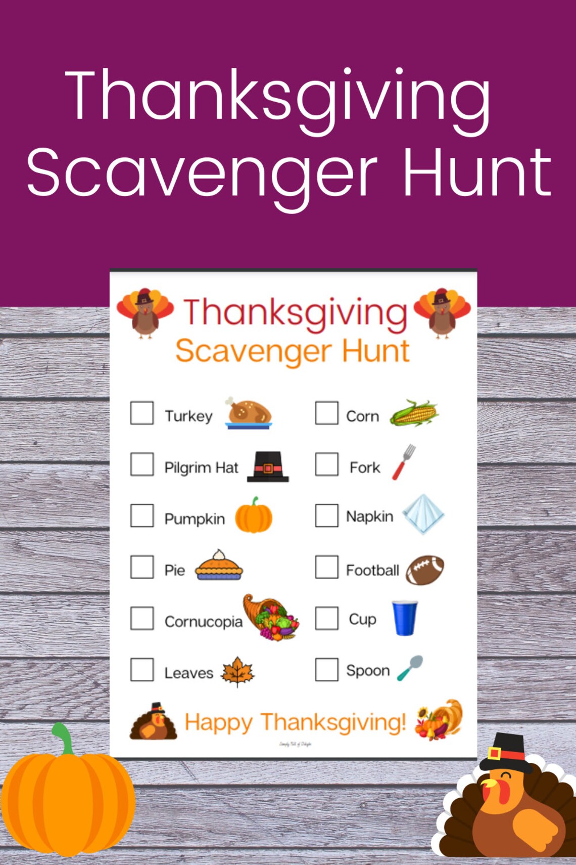 Thanksgiving Scavenger Hunt With Cards to Hide, Fall Scavenger Hunt ...