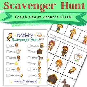 Nativity Scavenger Hunt, Christmas Scavenger Hunt With Cards to Hide ...