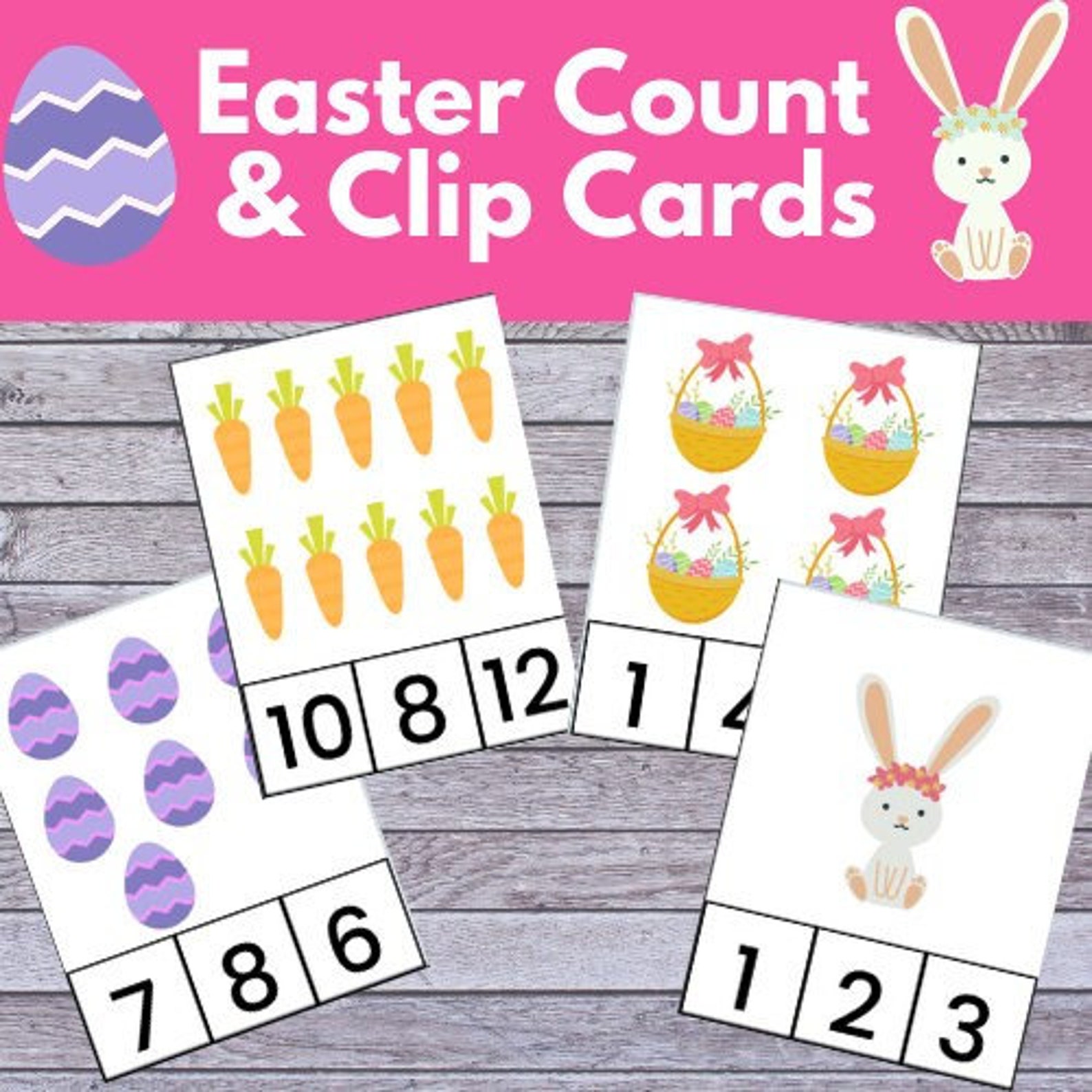 Easter Count Clip Cards, Montessori Math Printable, Homeschooling ...