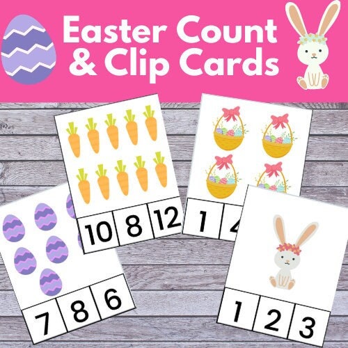 Easter Count Clip Cards, Montessori Math Printable, Homeschooling ...
