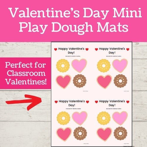 Printable Mini Valentine Play Dough Mats, Printable Valentines for Kids ...