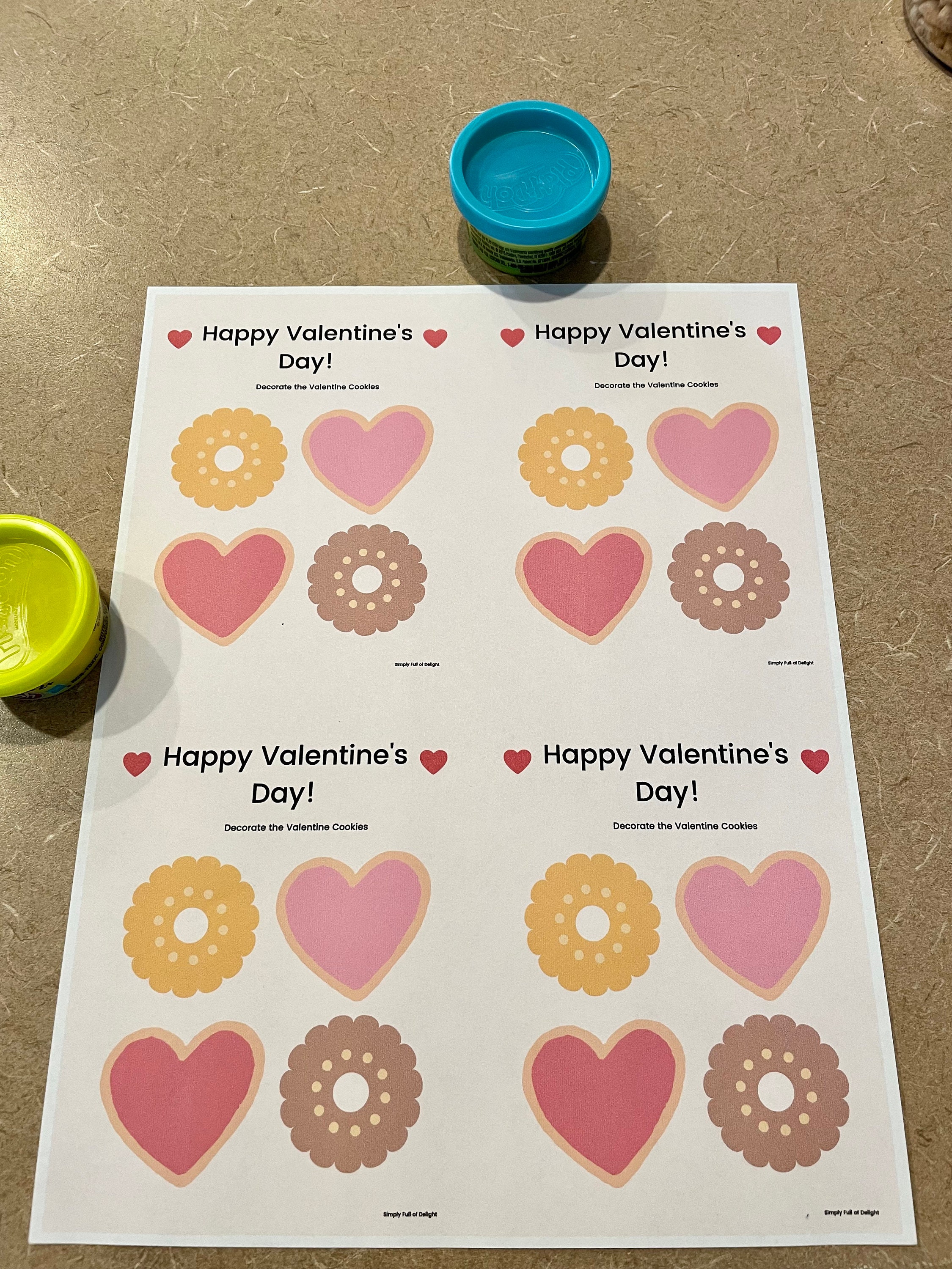Printable Mini Valentine Play Dough Mats, Printable Valentines for Kids ...