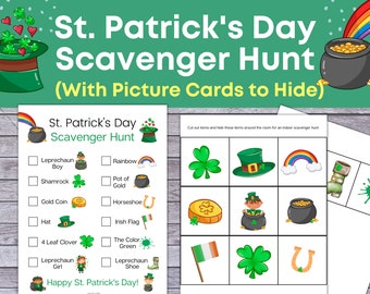 St Patricks' Day Scavenger Hunt With Printable Picture Cards Instant ...