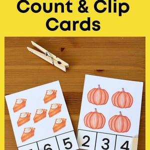 Thanksgiving Count Clip Cards, Montessori Math Printable, Homeschooling ...