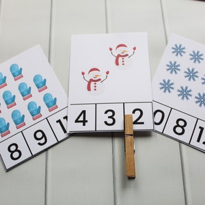 Winter Count Clip Cards, Montessori Math Printable, Homeschooling ...