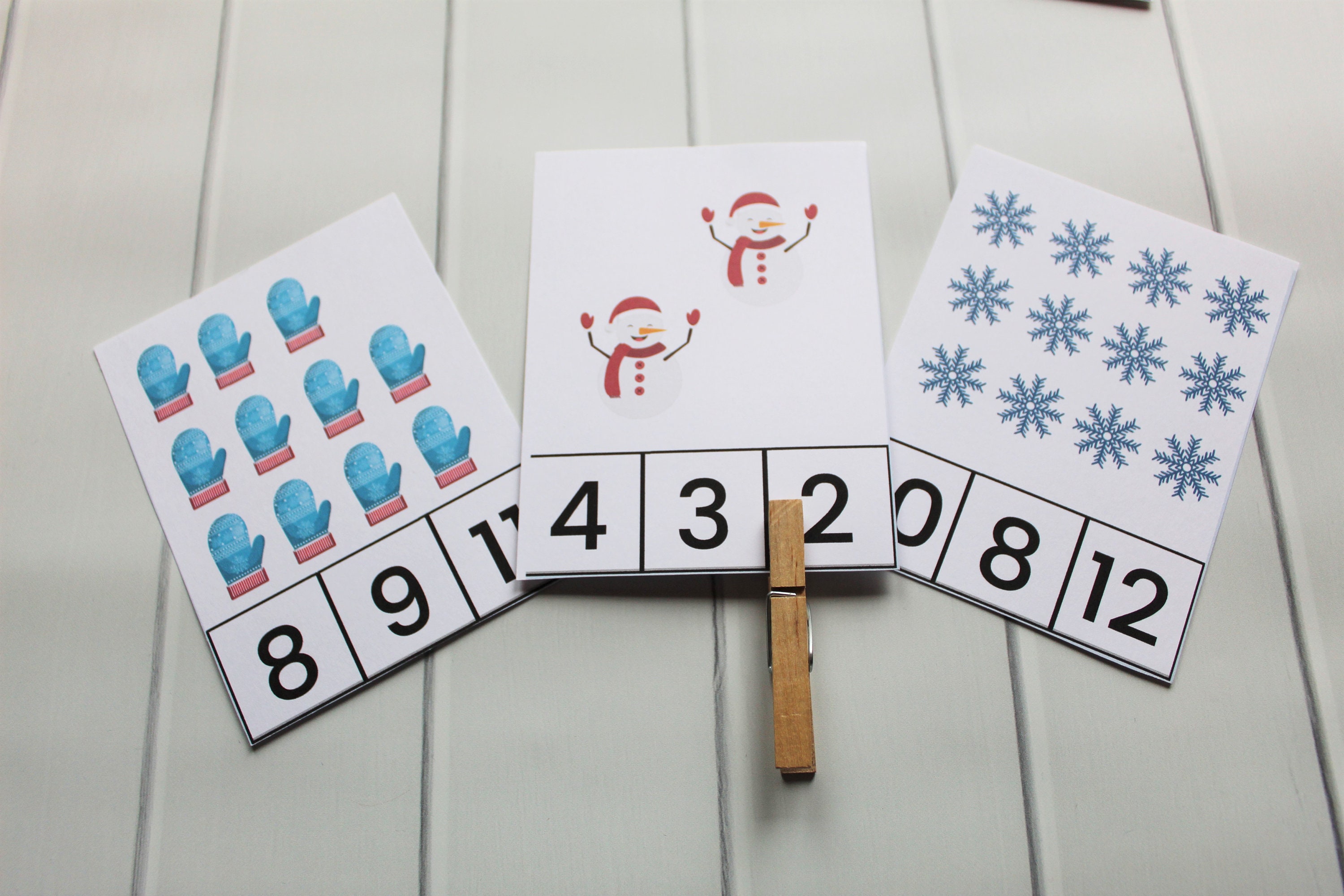 Winter Count Clip Cards, Montessori Math Printable, Homeschooling ...