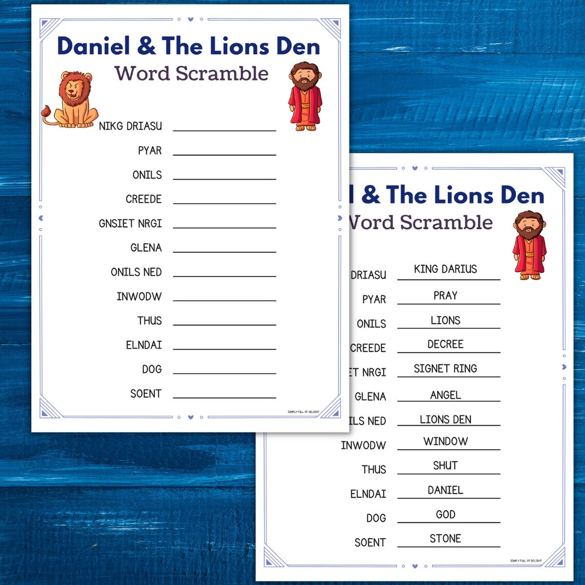 Daniel and the Lions Den Bible Story, Daniel and the Lions Den ...