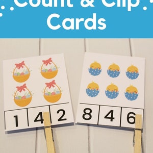 Easter Count Clip Cards, Montessori Math Printable, Homeschooling ...