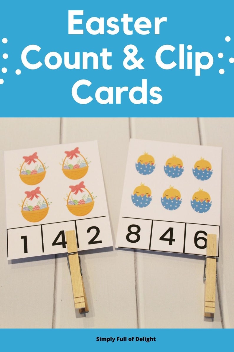 Easter Count Clip Cards, Montessori Math Printable, Homeschooling ...