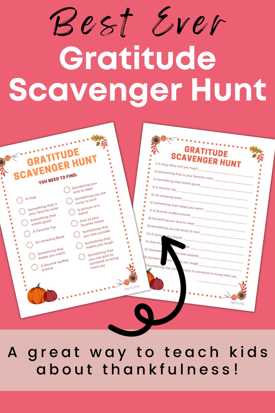 Gratitude Scavenger Hunt, Thanksgiving Scavenger Hunt, Fall Scavenger Hunt, Printable for Kids ...